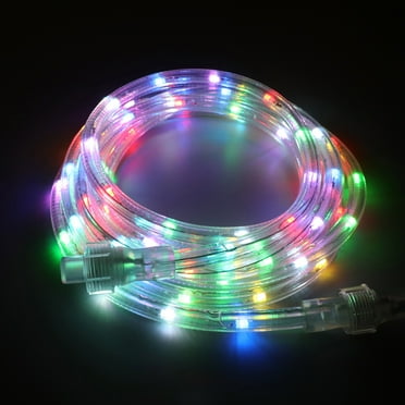 Intertek 18ft LED Color Changing Rope Light with 180 Multicolor LEDs, 8 ...