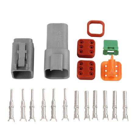 6 Pins Way Car Waterproof Electrical Connector Terminal Sockets DT04-6P ...