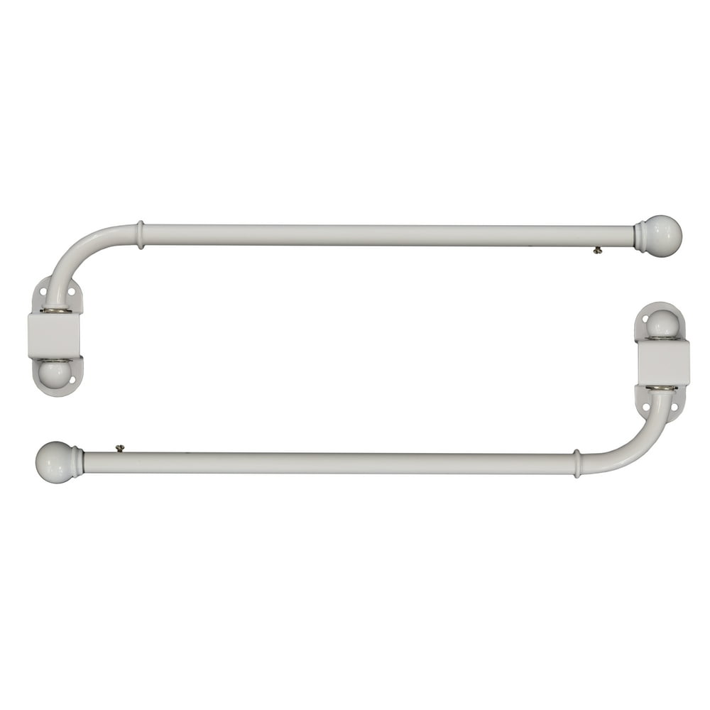 Urbanest 1/2” Adjustable Wall Mounted Swing Arm Rods 14"-24", Glossy ...
