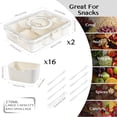 8 Compartment Divided Snack Storage Tray 2 Pack Portable Food Organizer ...