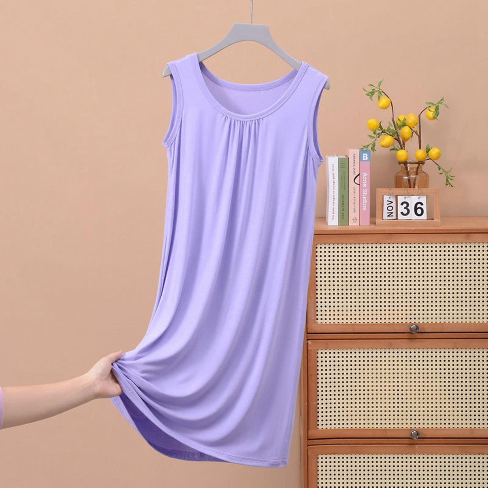 Huaizzzy Women's Summer Sleepshirt Nightgown Comfortable Round Neck ...