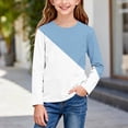 Freshbabe Kids Color Block Diagonal Crew Neck Long Sleeve T-Shirt Girls ...