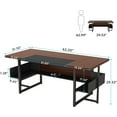Tribesigns 62.2 inch Executive Desk with Storage Shelves for Home ...