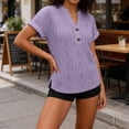 ChaoHeng Womens Tops Women's V-neck Fashion Casual Solid Color Button V ...