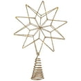 Northlight 12in LED Gold Geometric Star Christmas Tree Topper Warm ...