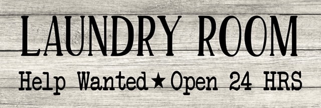 Laundry Room Help Wanted Chic White Farmhouse Wood Sign Wall Décor Gift ...