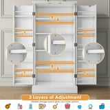 ETASE Kitchen Pantry Cabinet with Adjustable Shelves, Medium Density ...