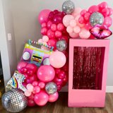Beyondtrade 130pcs Y2k Hot Pink Silver Disco Balloons Garland Arch Kit ...