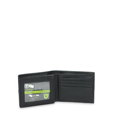 47 Maple - 47 Maple Men's Center Stitch Genine Black Leather Bifold ...