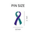 Large Flat Teal & Purple Ribbon Pins - Walmart.com