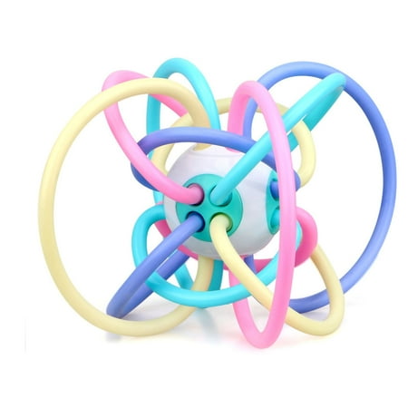 Baby Teeth Ball Rattle Toy Round Corner Rattle Baby Grip Ball Sensory ...