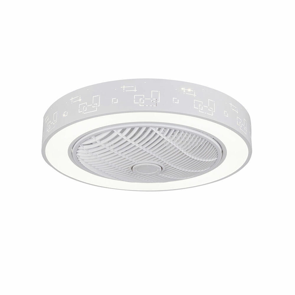 23" Enclosed Ceiling Fan with Light LED Pendent 3 Colors 3 Speeds WITH ...