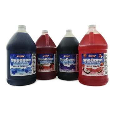 Snappy Sno Cone Syrup Variety Bundle, Watermelon, Banana, Fruit Punch ...