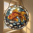 Aquatic Fish Stained Glass Suncatcher – Round Window Hanging Art ...