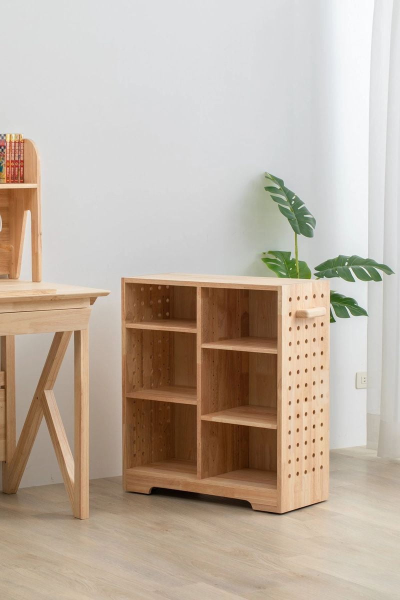 FC Design Rubberwood Study Bookshelf, Office Book Shelves & Desk-Height ...