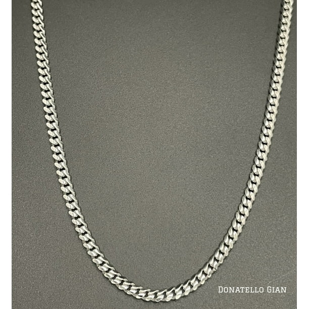 Sterling Silver 925 Miami Cuban Link Chain 4MM, 16"-24", Cuban Curb ...