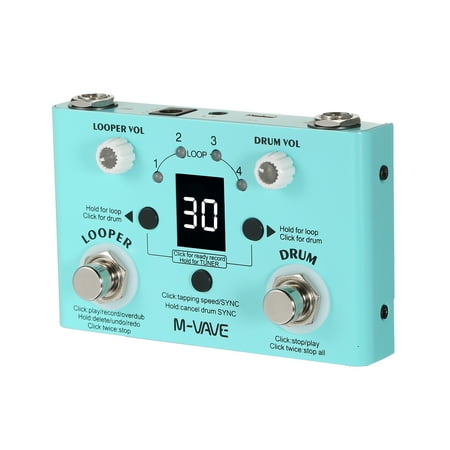 M-VAVE LOST TEMPO Effect Pedal Drum & Looper Effector 2-in-1 Looper ...