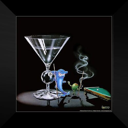 Michael Godard Framed Art 16x16 "Pool Shark" - Walmart.com
