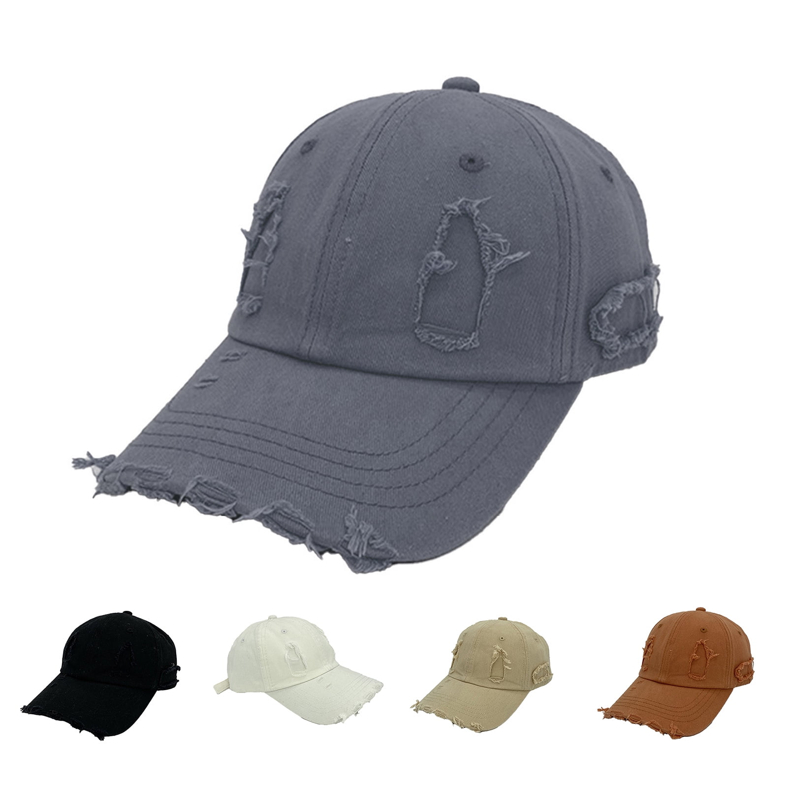 Distressed Baseball Cap Dad Hats for Men Women Vintage Washed Cotton ...