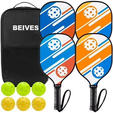 Eccomum Outdoor Portable Pickleball Rackets Set with 2 Rackets, 4 Balls ...
