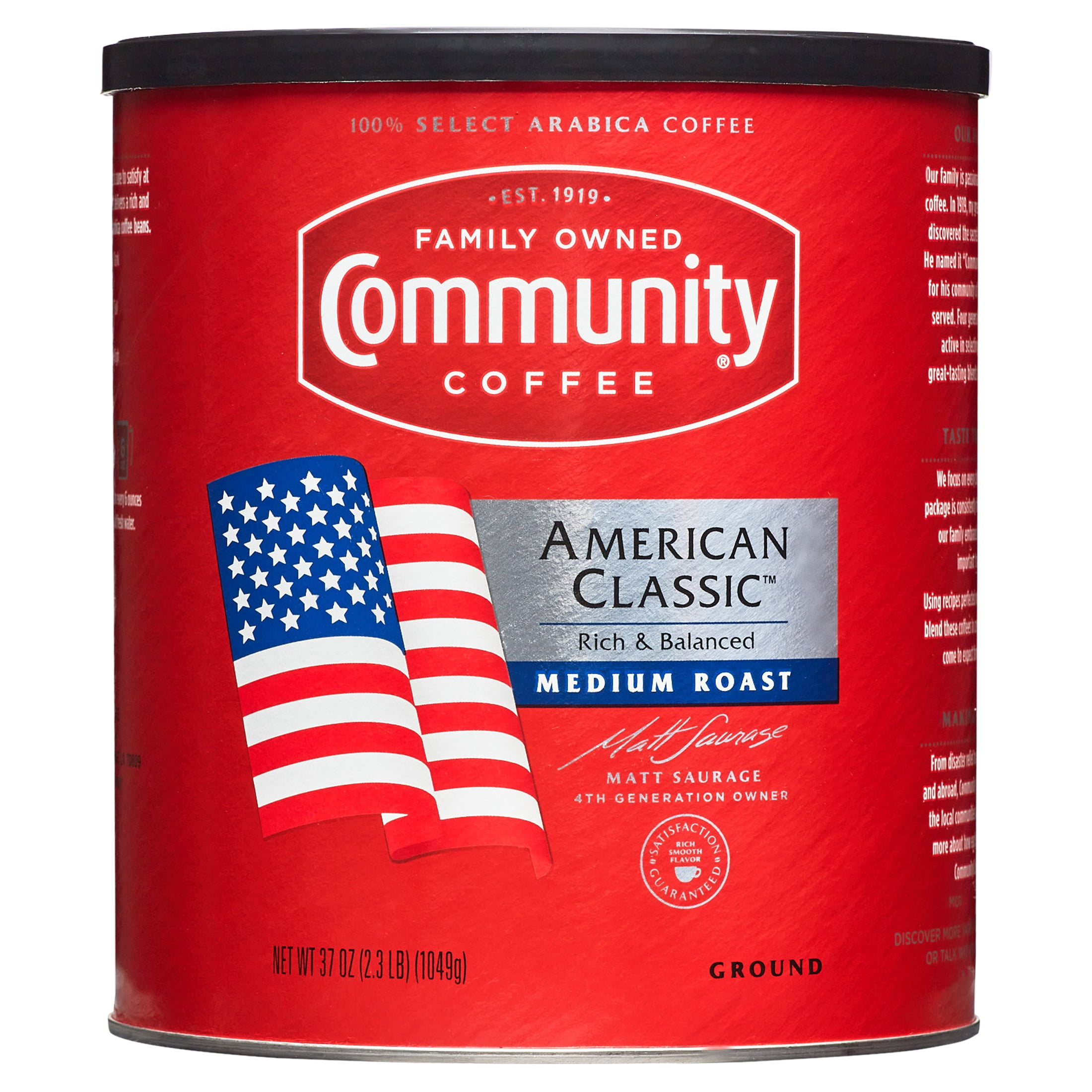 Community Coffee American Classic Medium Roast Ground Coffee, 37 Oz ...