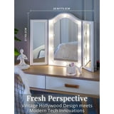 Luxfurni Hollywood LED Vanity Mirror, Trifold Smart Dimmable Tabletop ...