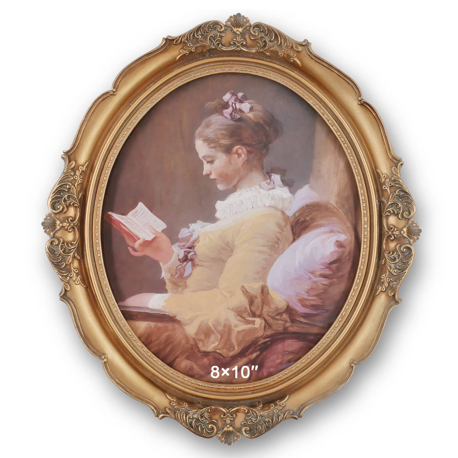 Gold Picture Frames 8x10 Oval Photo Frame 8 x 10 for Wall and Tabletop ...