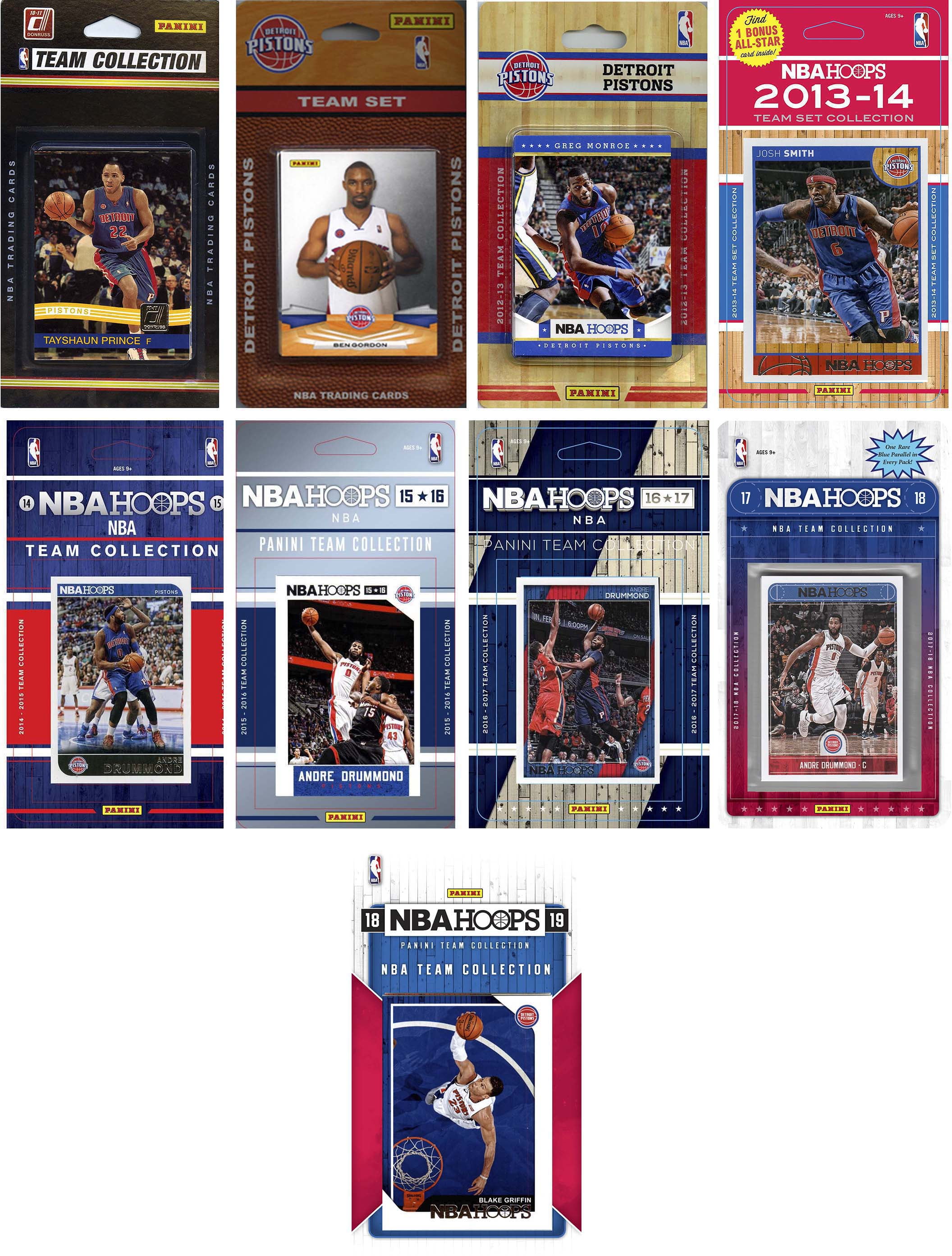 NBA Detroit Pistons 9 Different Licensed Trading Card Team Sets ...