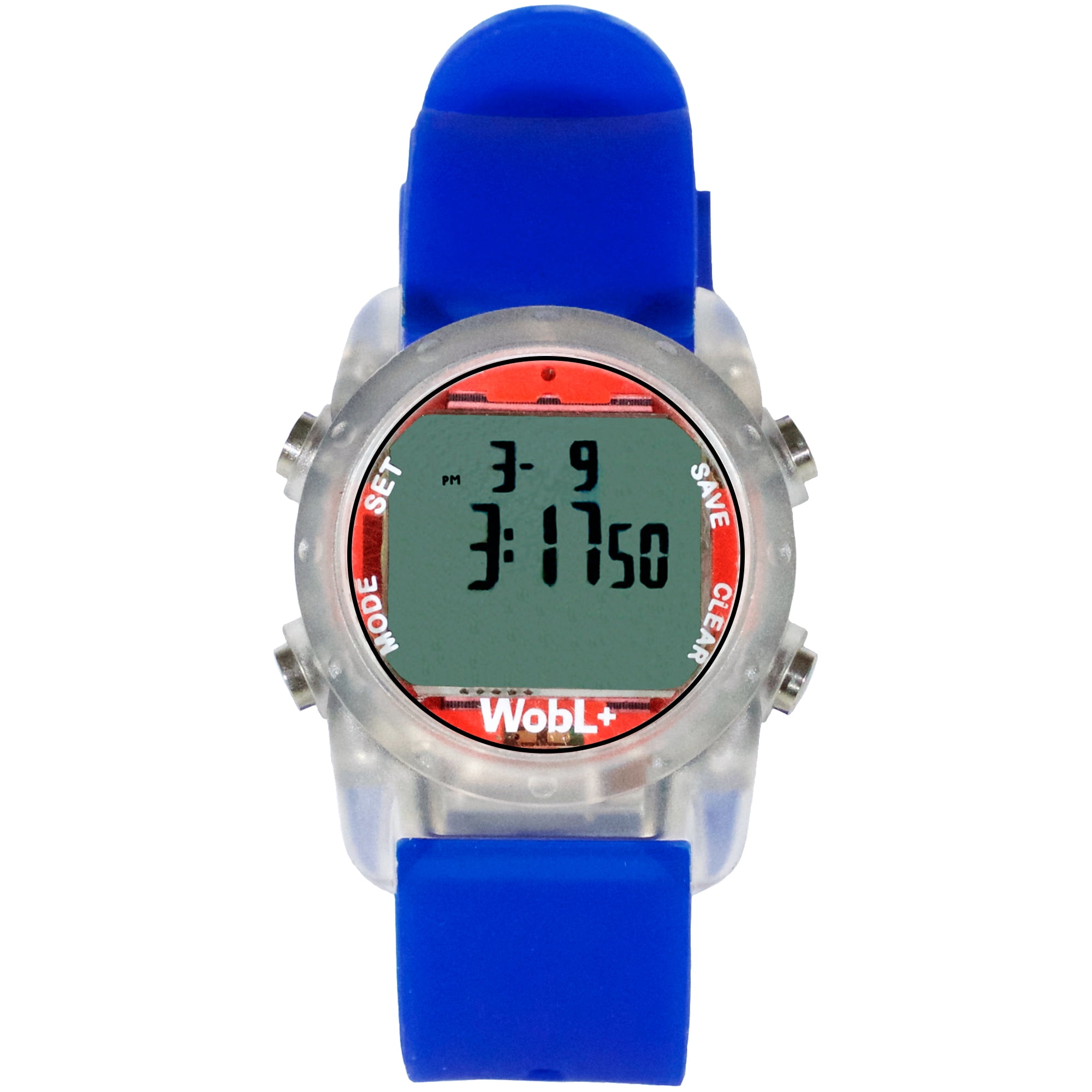 Smallest Vibrating Waterproof Reminder Watch (Blue Band / Transparent ...