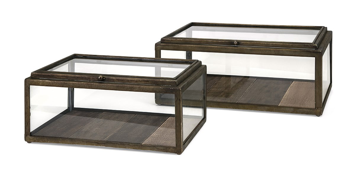 Winthorp Glass and Wood Boxes - Set of 2 - Walmart.com