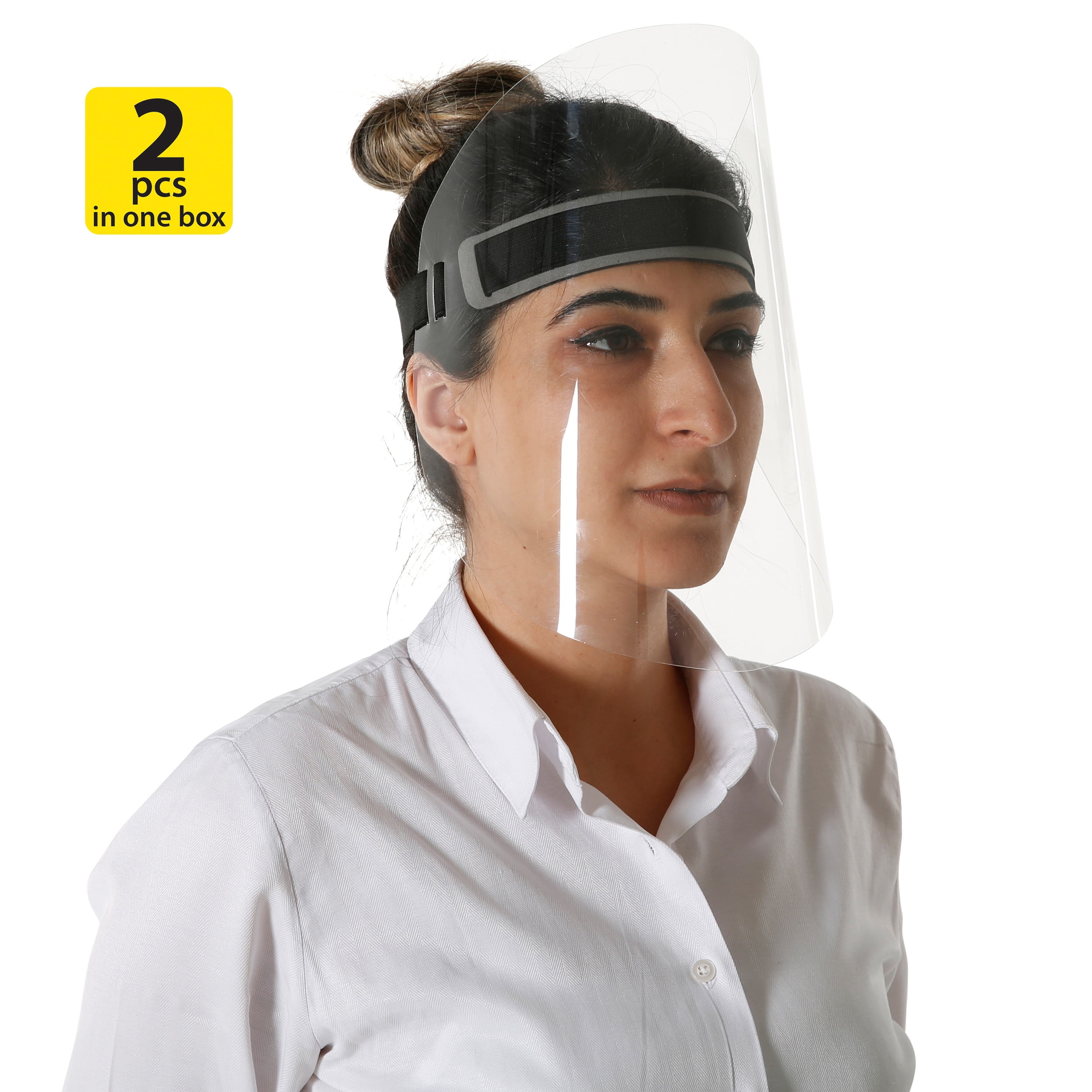 M&T Displays Reusable Face Shield, Adjustable Transparent Full Face ...