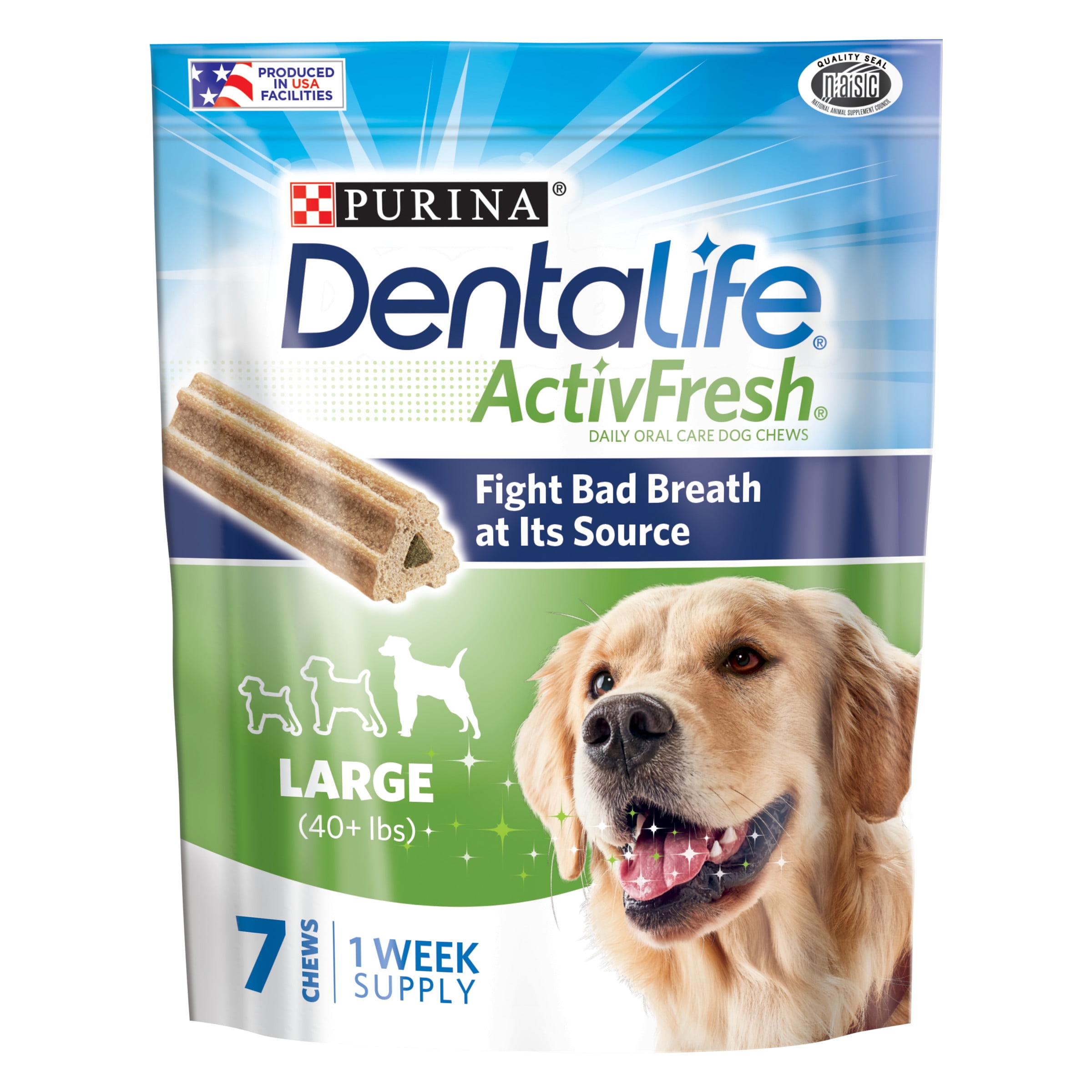 Purina DentaLife Large Dog Dental Chews; ActivFresh Daily Oral Care, 7 ...