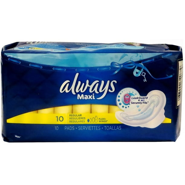 Always Maxi Size 1 Regular With Flexi-Wings Pads 10ct-Pack of 3 ...