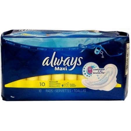 Always Maxi Size 1 Regular With Flexi-Wings Pads 10ct-Pack of 3 ...