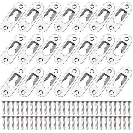 SHTKUYING 30 PCS Metal Keyhole Hangers 4.5*1.6cm Rustproof Wall Cabinet ...