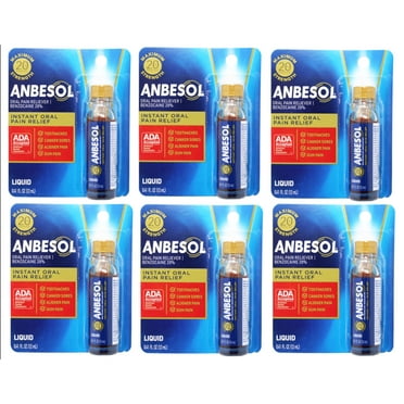 Anbesol Liquid Maximum Strength Instant Oral Pain Relief (Pack of 4 ...