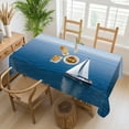 1pc Infinite Blue Voyage Print Rectangular Tablecloth, Holiday-Themed ...