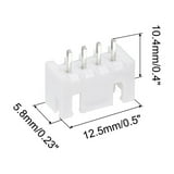 2.54mm Connector 4 Pin Male Adapter Straight Pin Header White Socket ...