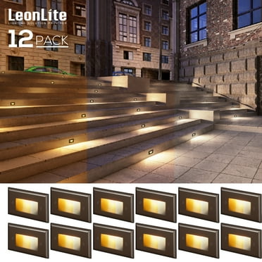 LEONLITE Recessed Deck Lights, Low Voltage LED Step Lights, Landscape ...