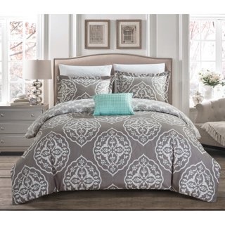 8 Pc. Neal Hotel Collection 2 Tone banded Geometrical Embroidered ...