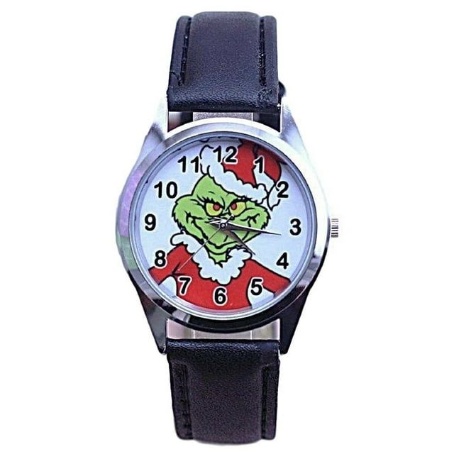 Grinch Character Genuine Leather Band Wrist Watch - Walmart.com