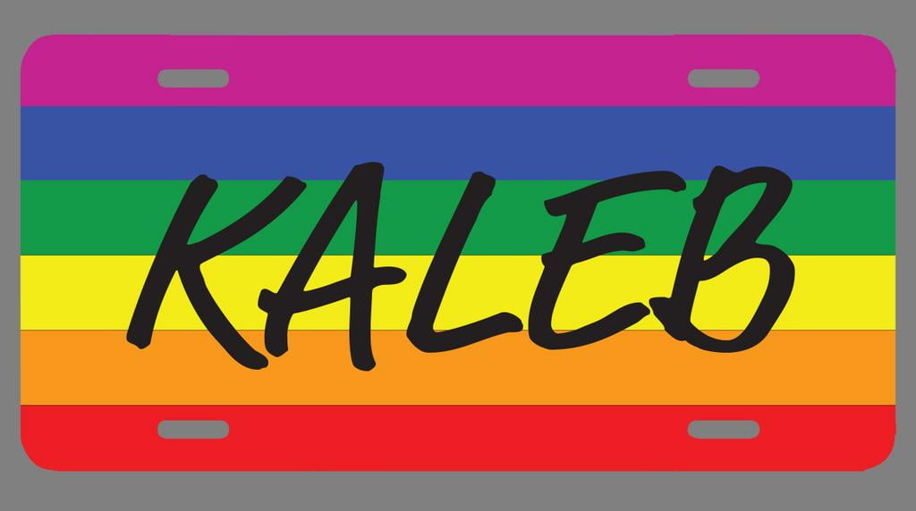 Kaleb Name Pride Flag Style License Plate Tag Vanity Novelty Metal | UV ...