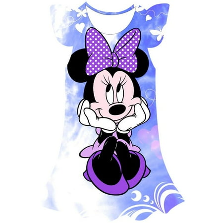 Disney Minnie Mickey Mouse impression 3D filles robe été Minnie Mickey ...