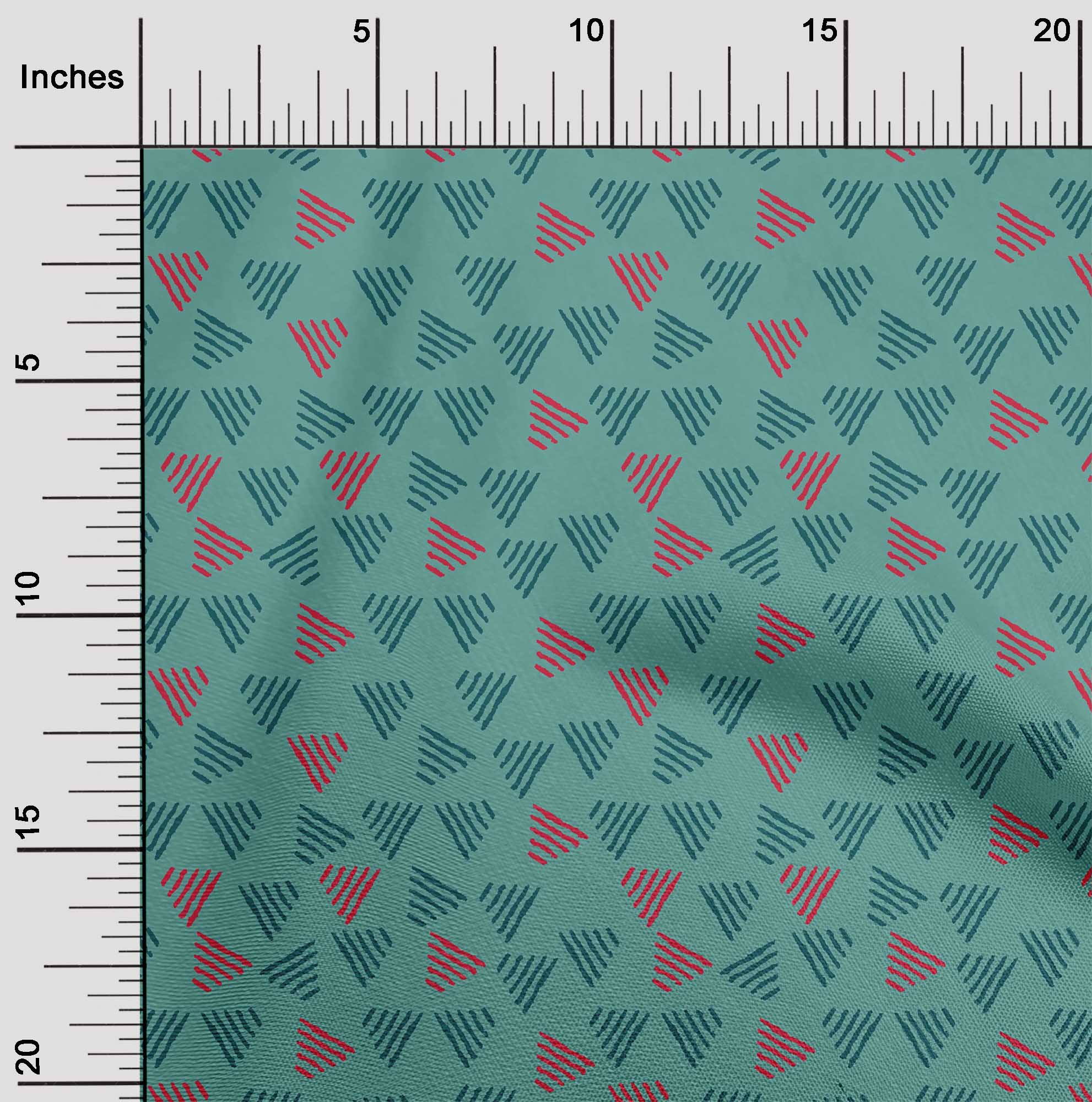 oneOone Silk Tabby Fabric Triangle Block Print Fabric By The Yard 42 ...