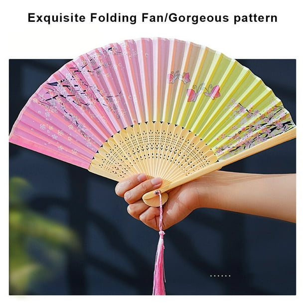 pitrice Portable Vintage Style Hand Fan Summer Traveling Hiking Wood ...