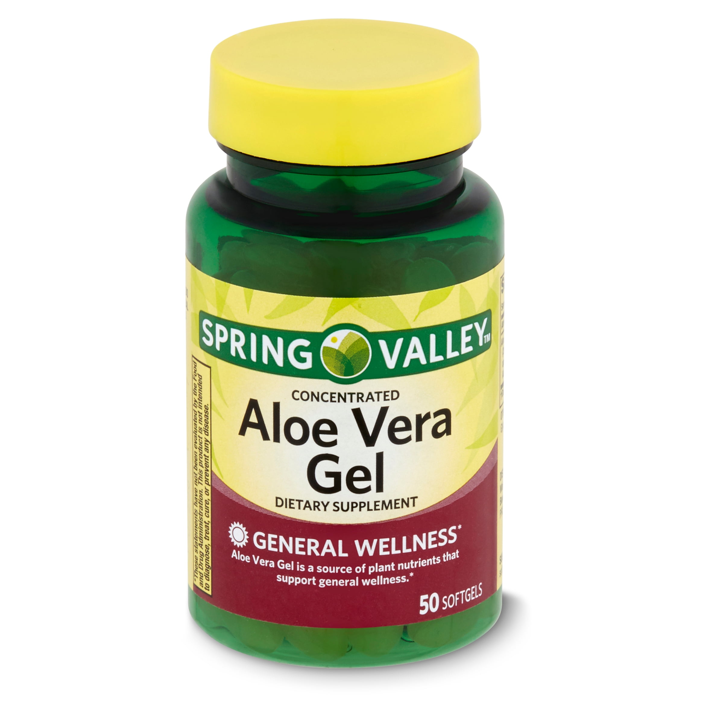 Spring Valley Concentrated Aloe Vera Gel Dietary Supplement, 50 count ...