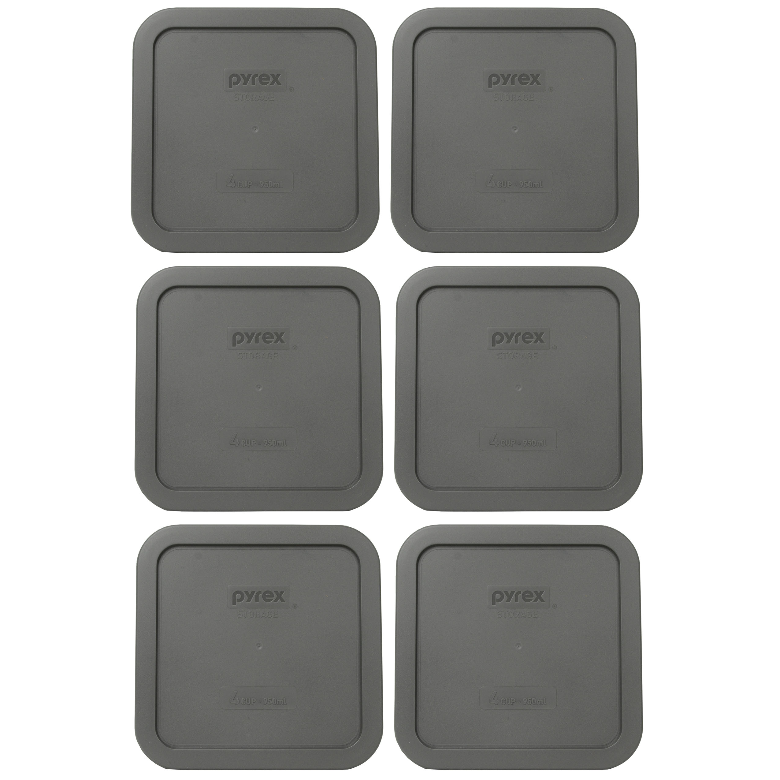 Pyrex 8704-PC Puddle Gray Food Storage Plastic Replacement Lid Cover (6 ...