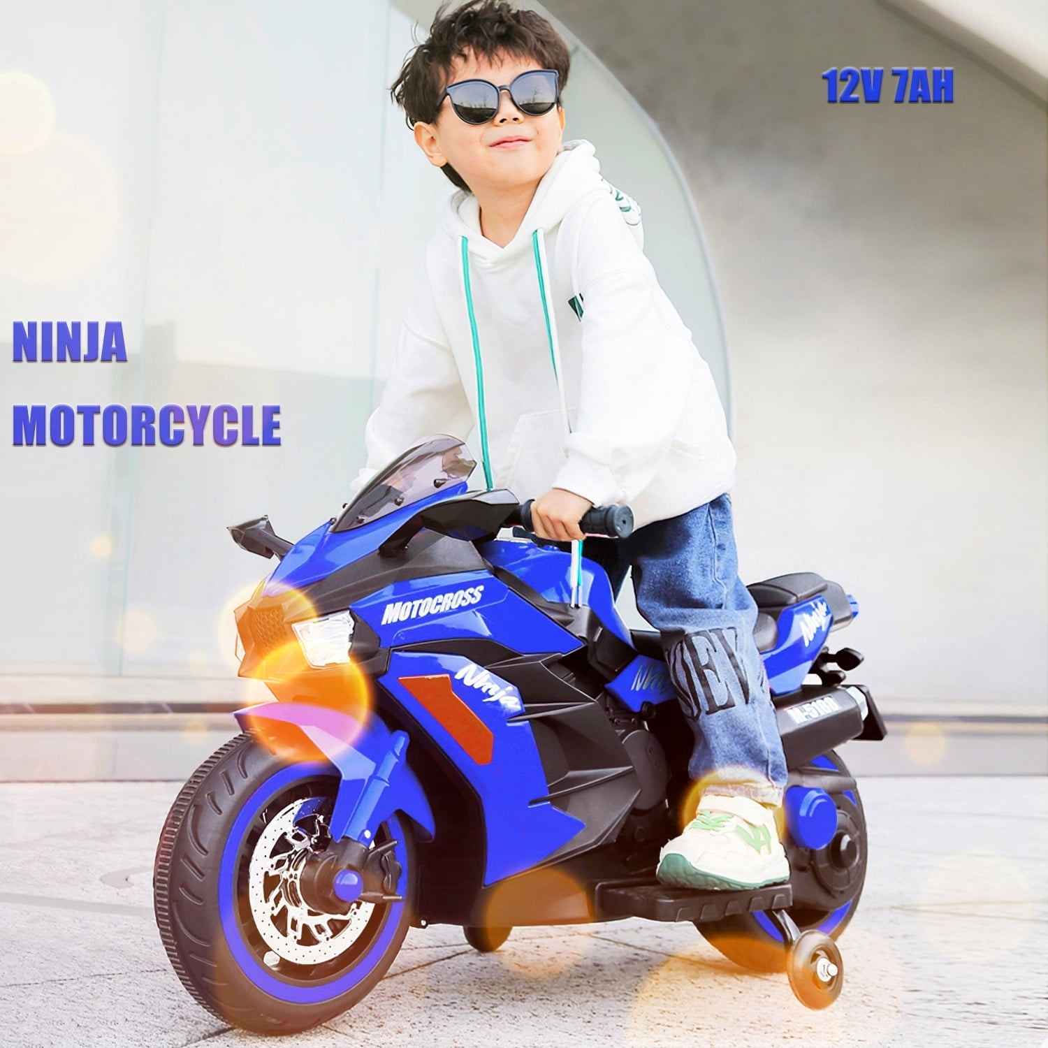 Buy 12V Kids Ride on Motorcycle, 3-6 Years Boy Girls Battery Powered ...