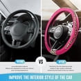 2026 New Hot Pink Cheetah Print Steering Wheel Cover, 14.5-15 Inch ...