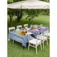 60x120 Inch Outdoor Tablecloth with Umbrella Hole Zipper Rectangle Blue ...
